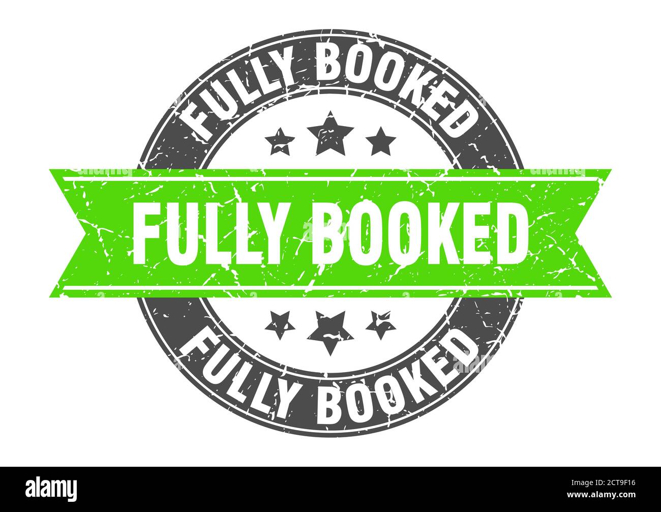 fully booked round stamp with ribbon. sign. label Stock Vector Image ...