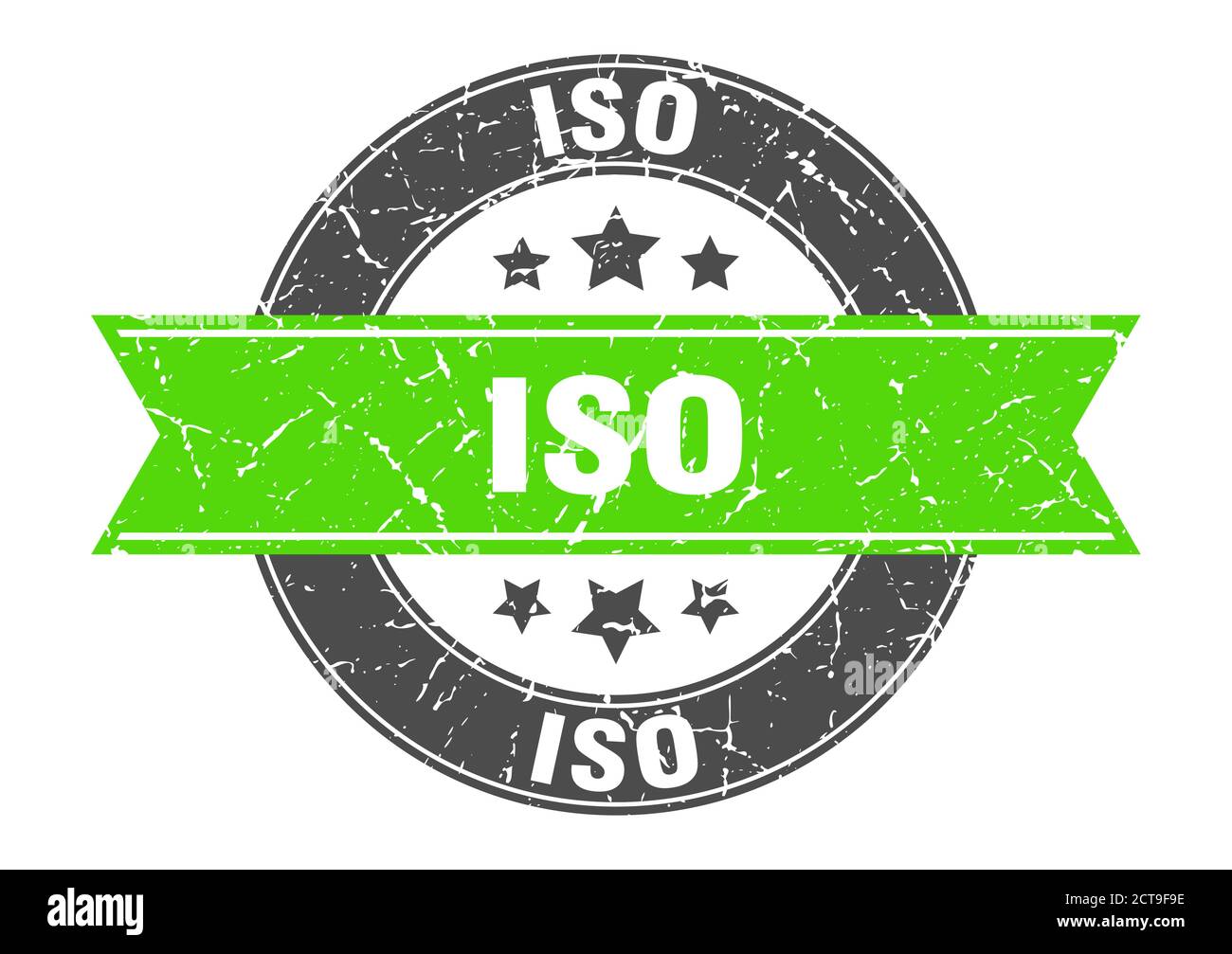 iso round stamp with ribbon. sign. label Stock Vector Image & Art - Alamy
