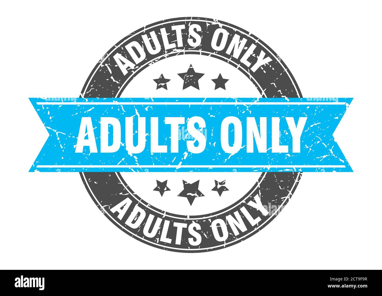 adults only round stamp with ribbon. sign. label Stock Vector Image ...