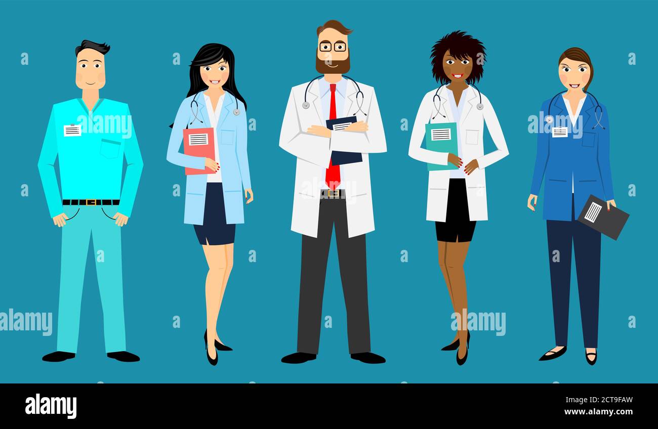 Medical staff - doctors, nurses - vector illustration Stock Vector ...