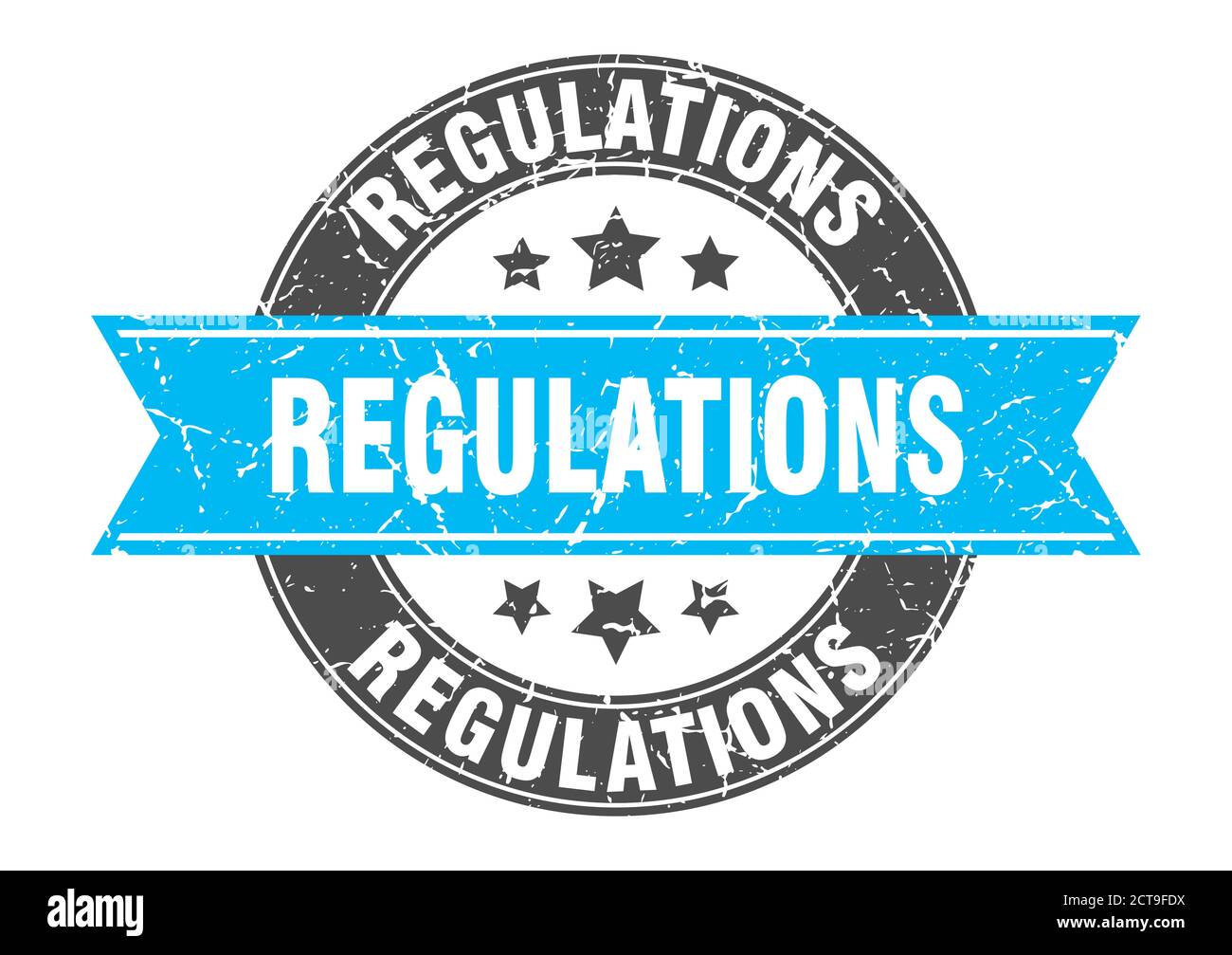 regulations round stamp with ribbon. sign. label Stock Vector Image ...
