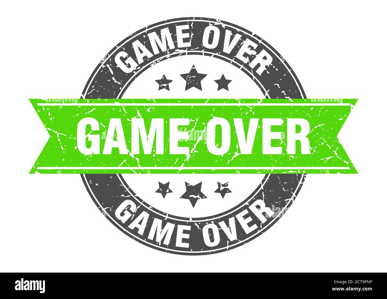 game over round stamp with ribbon. sign. label Stock Vector Image & Art ...