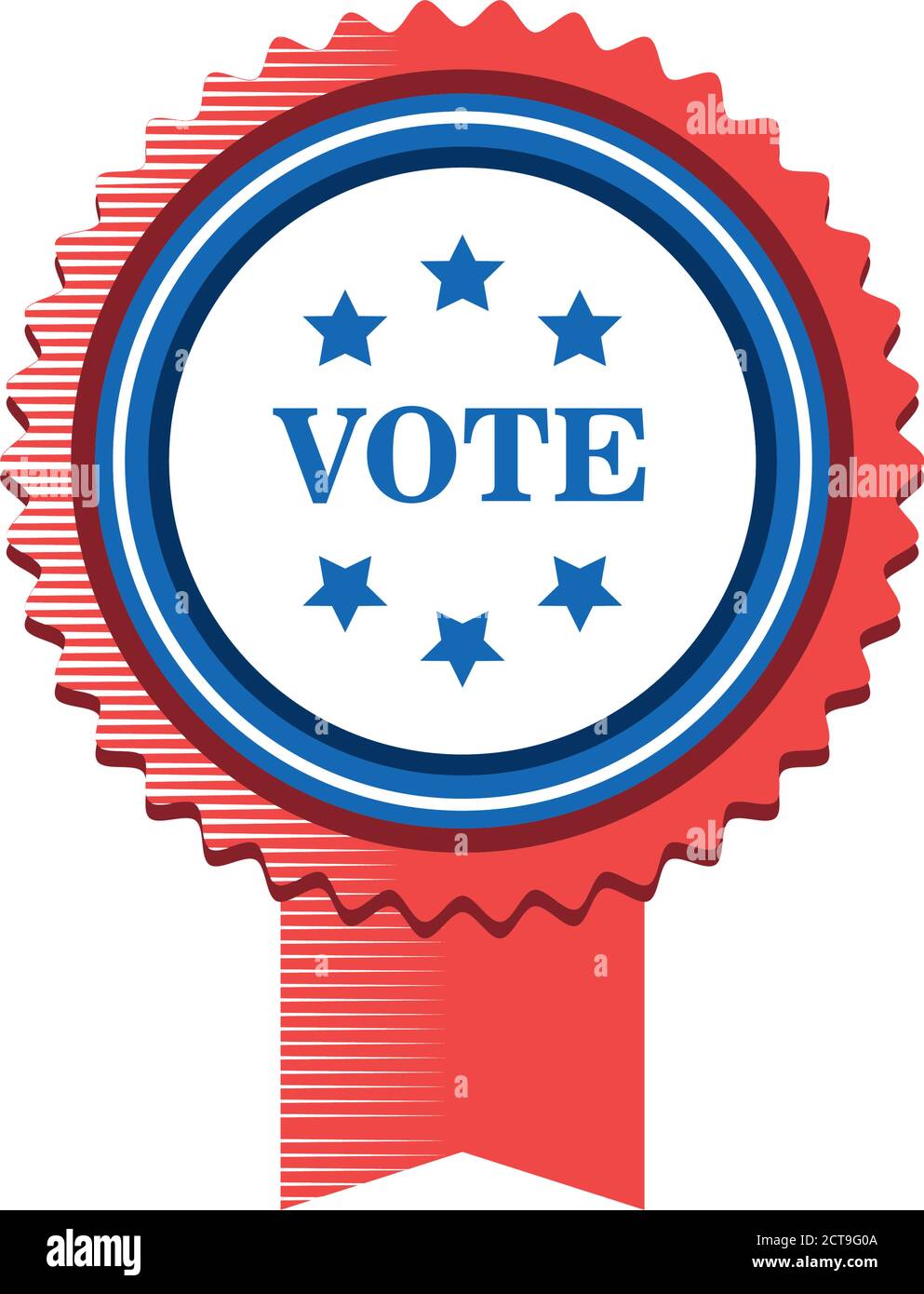 usa vote seal stamp with ribbon detailed style icon design, elections ...