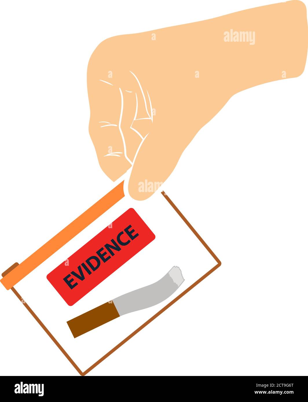 Hand Holding Evidence Pocket Icon. Flat Color Design. Vector ...