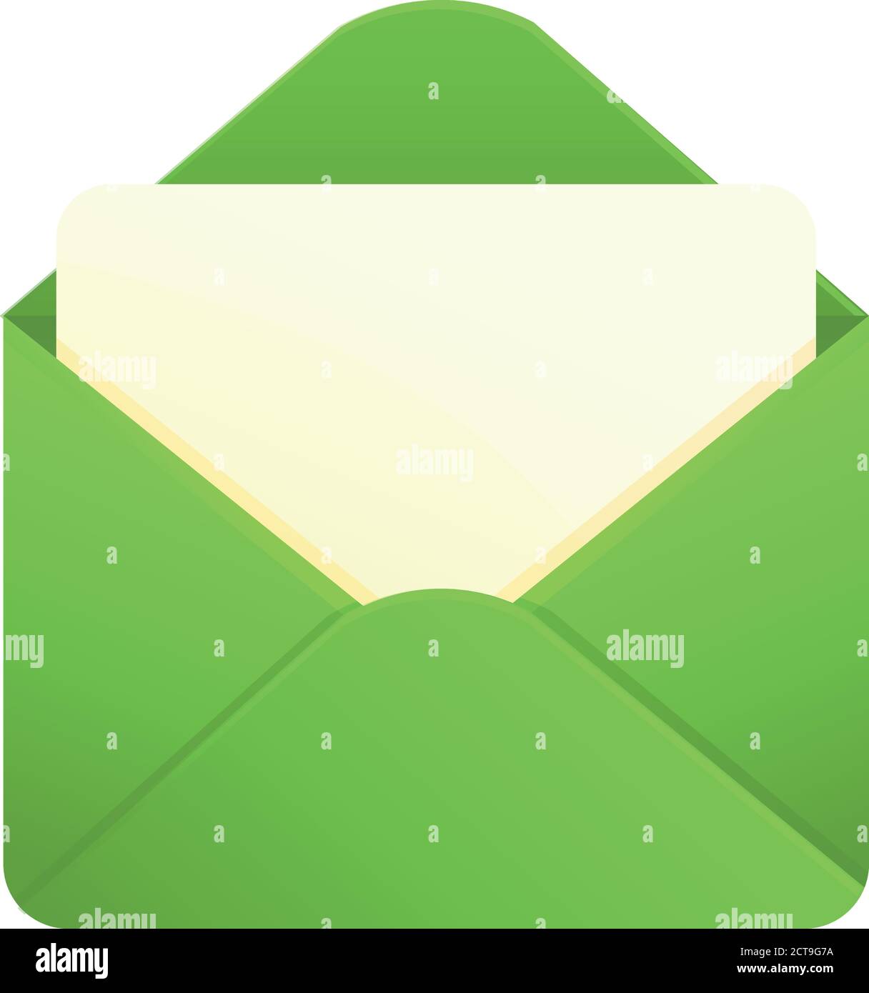 Green envelope icon. Cartoon of green envelope vector icon for web ...