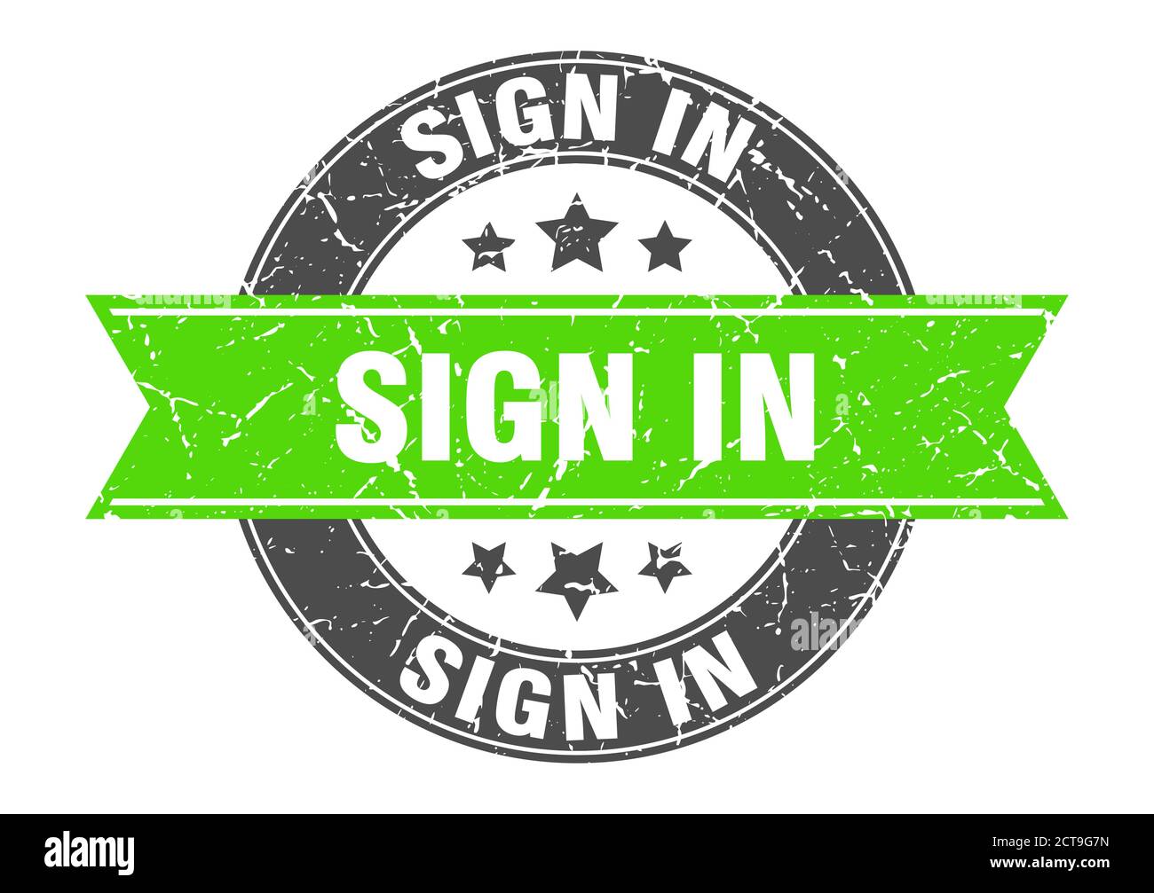 sign in round stamp with ribbon. sign. label Stock Vector Image & Art ...