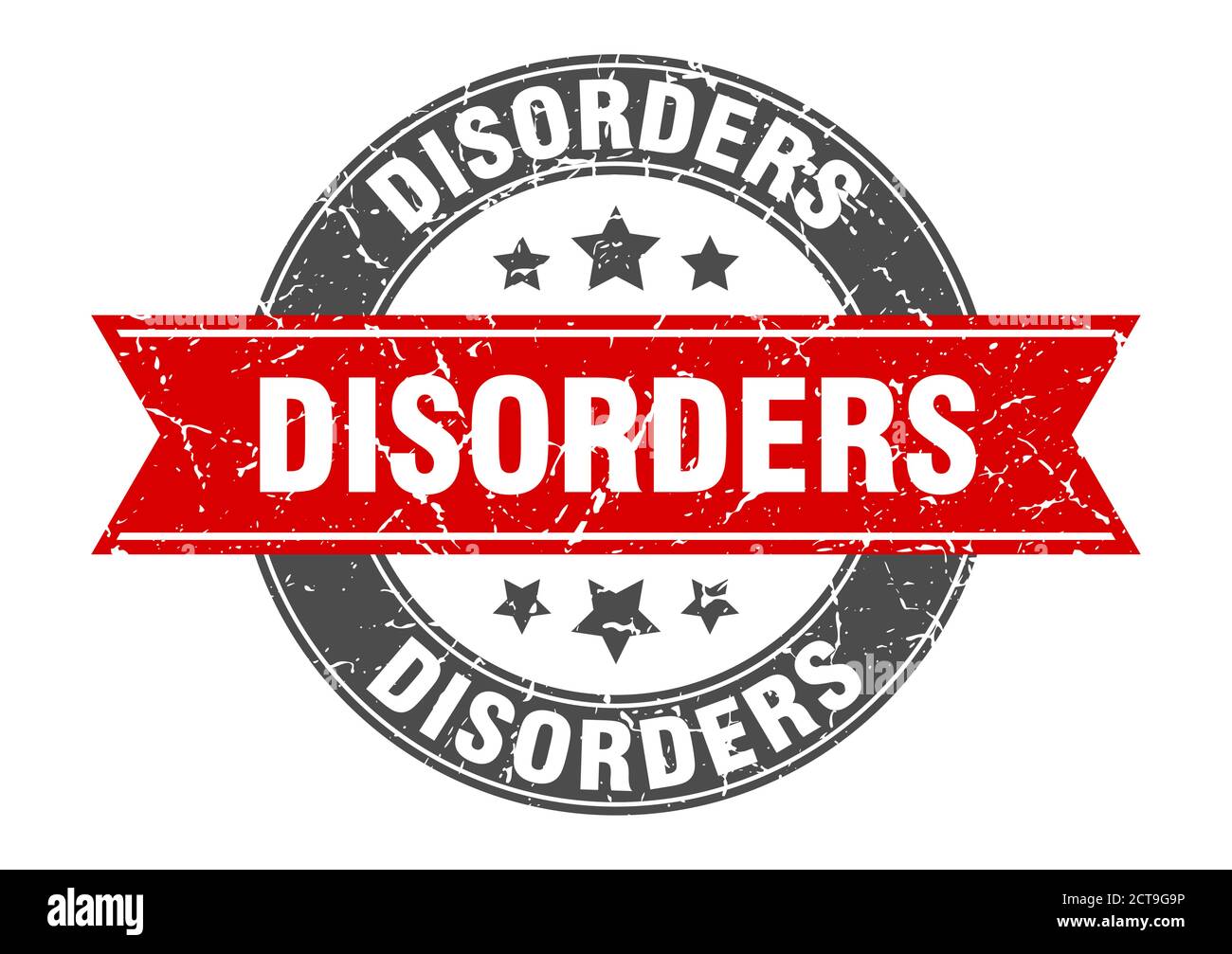 disorders round stamp with ribbon. sign. label Stock Vector Image & Art ...