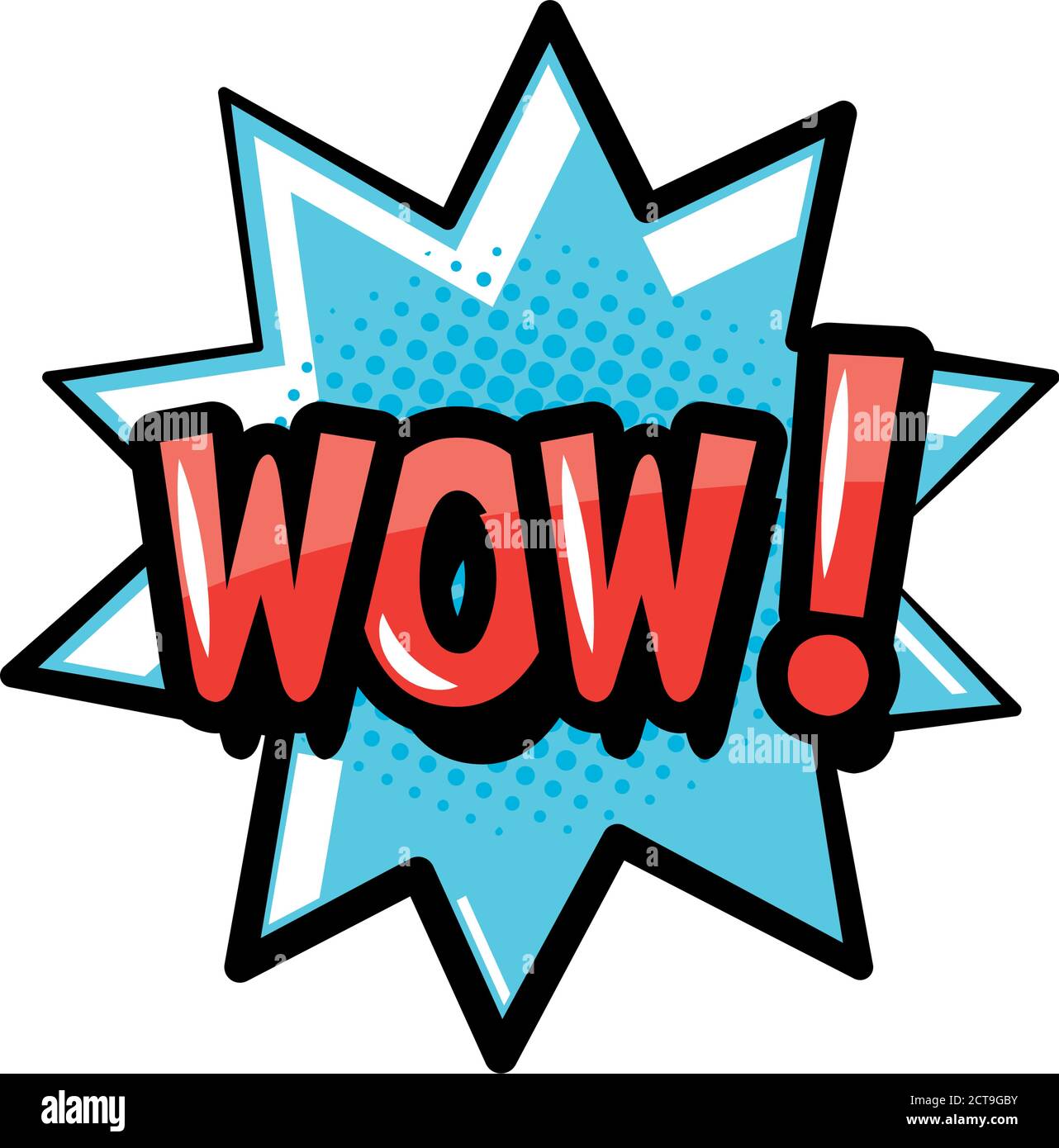 pop art wow explosion bubble detailed style icon design of retro ...
