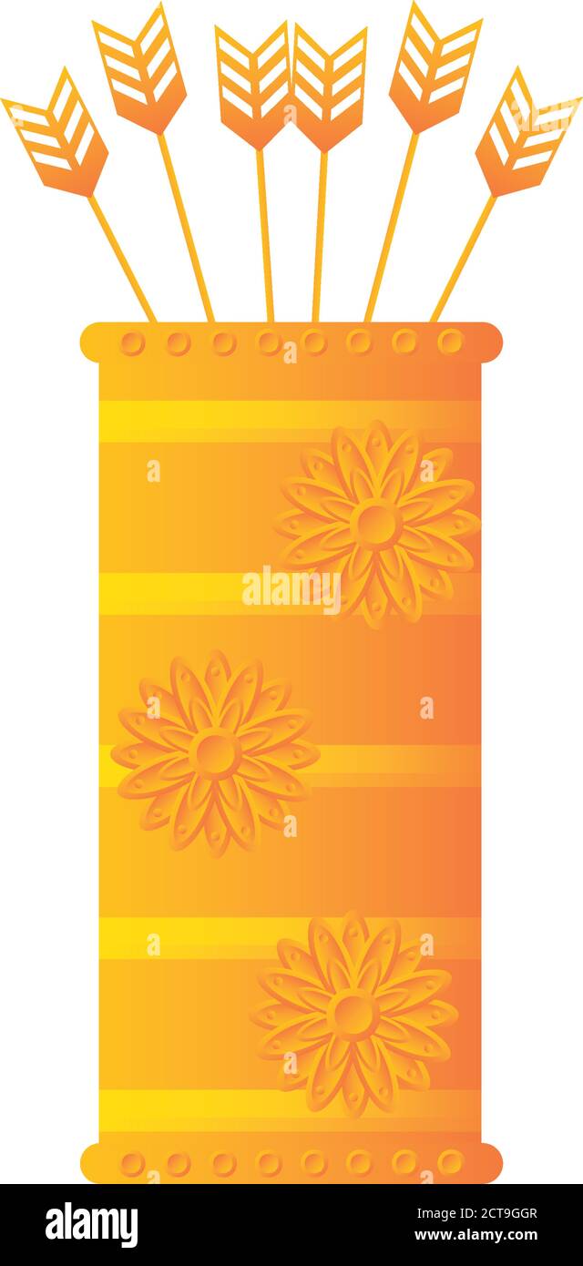 archery arrows in bag on white background vector illustration design ...