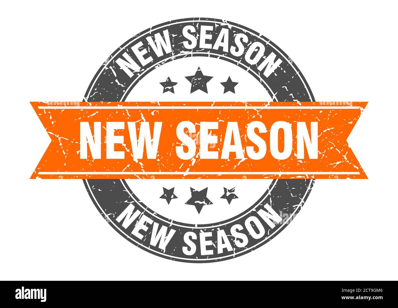 new season round stamp with ribbon. sign. label Stock Vector Image ...