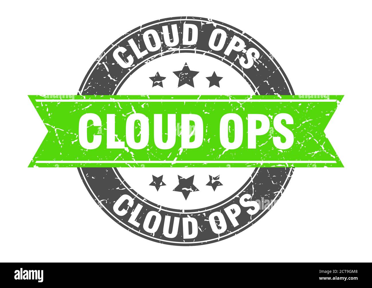 cloud ops round stamp with ribbon. sign. label Stock Vector Image & Art ...