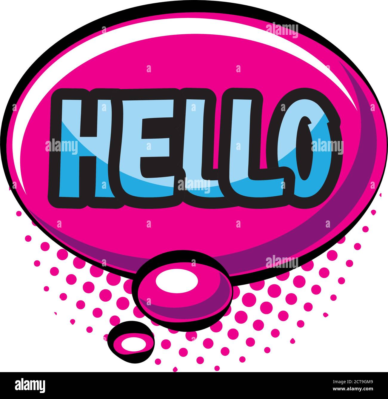 pop art hello bubble detailed style icon design of retro expression ...