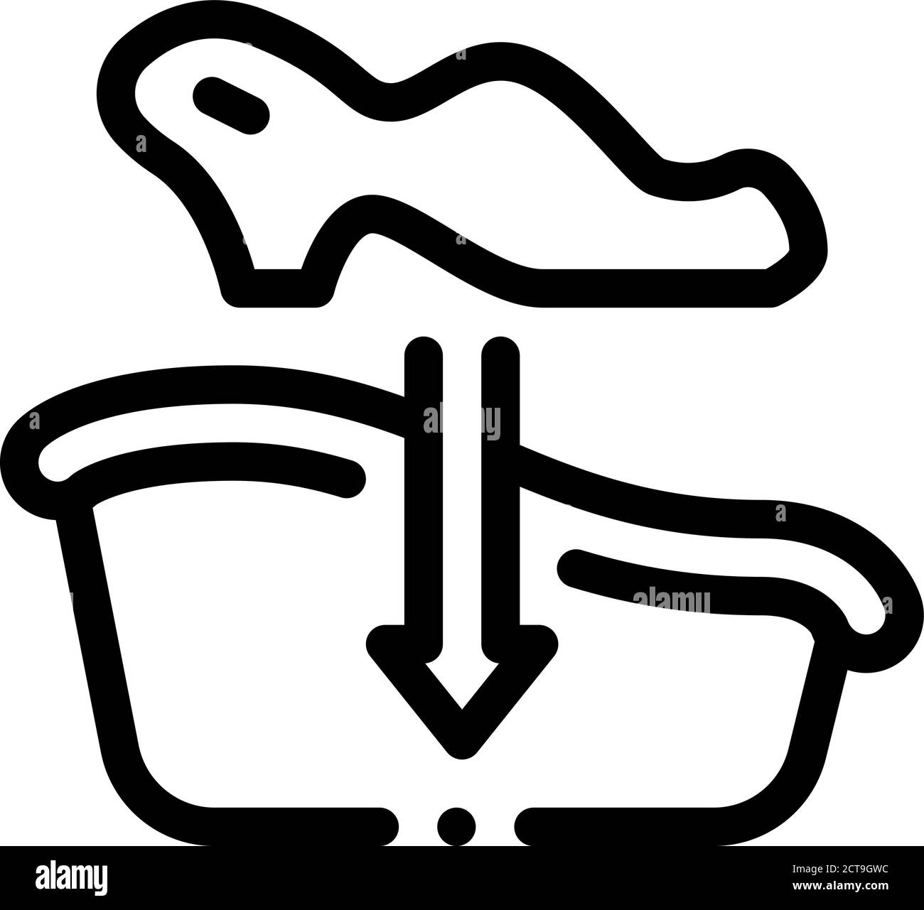 immerse in bath icon vector outline illustration Stock Vector Image ...