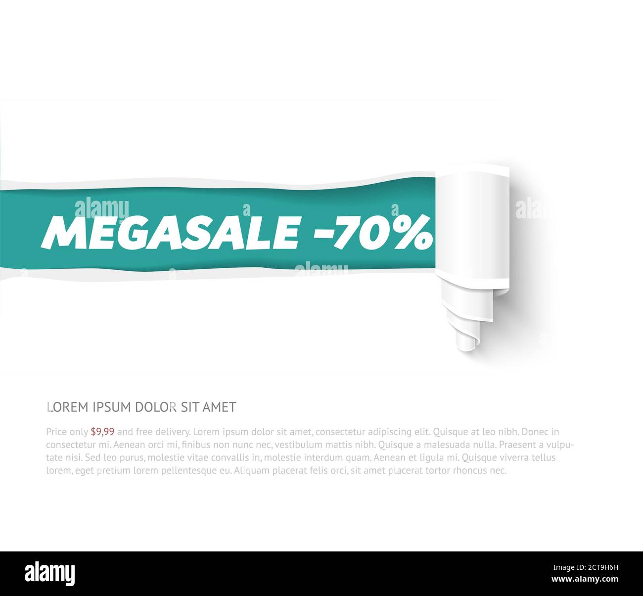 Vector torn paper background with paper scroll for banner or poster ...