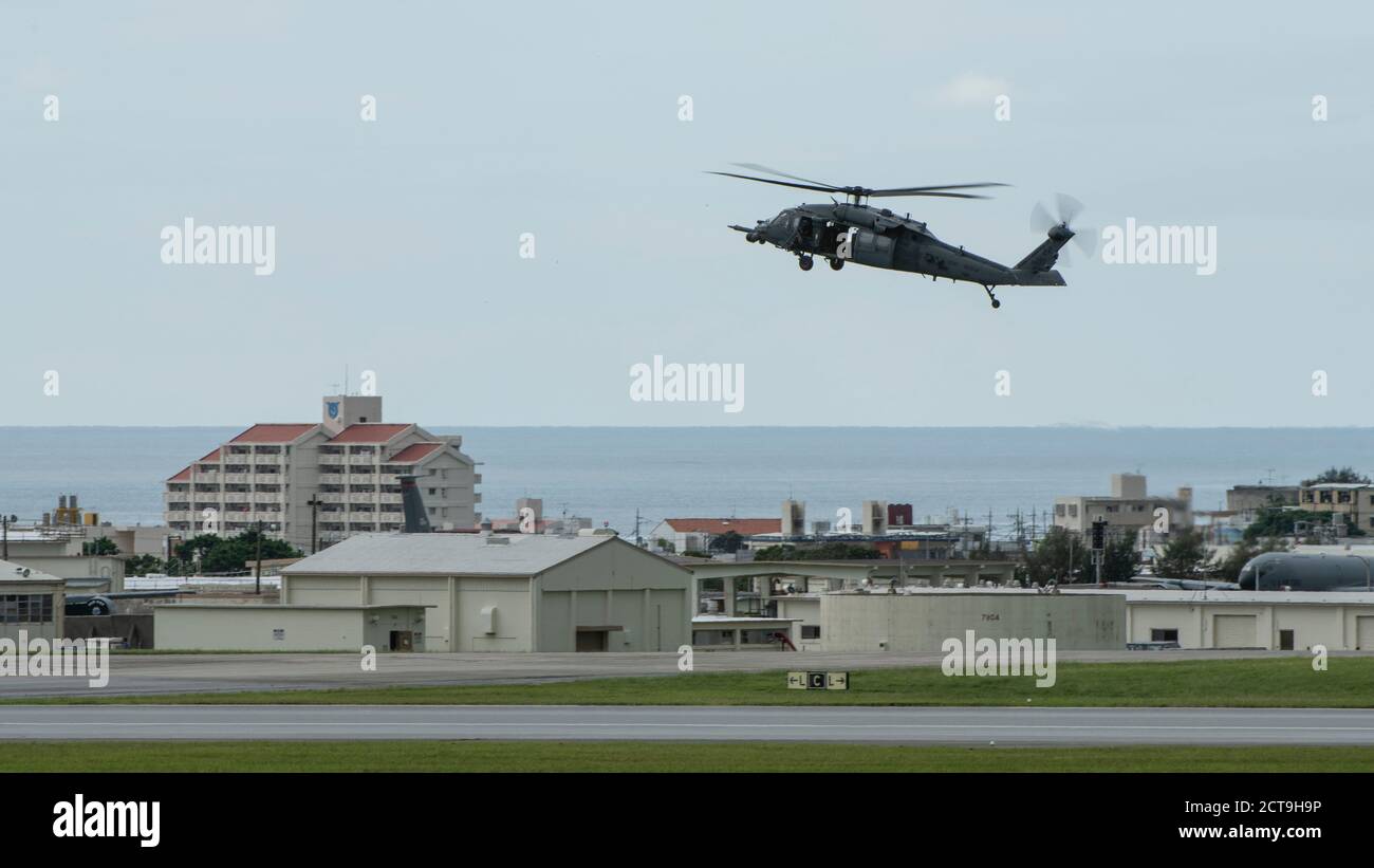 A U.S. Air Force 33rd Rescue Squadron HH-60G Pavehawk conducts a ...