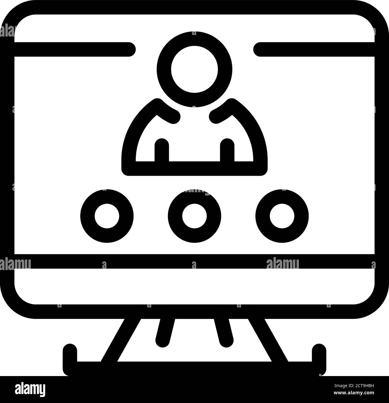 Pc monitor online meeting icon, outline style Stock Vector Image & Art ...