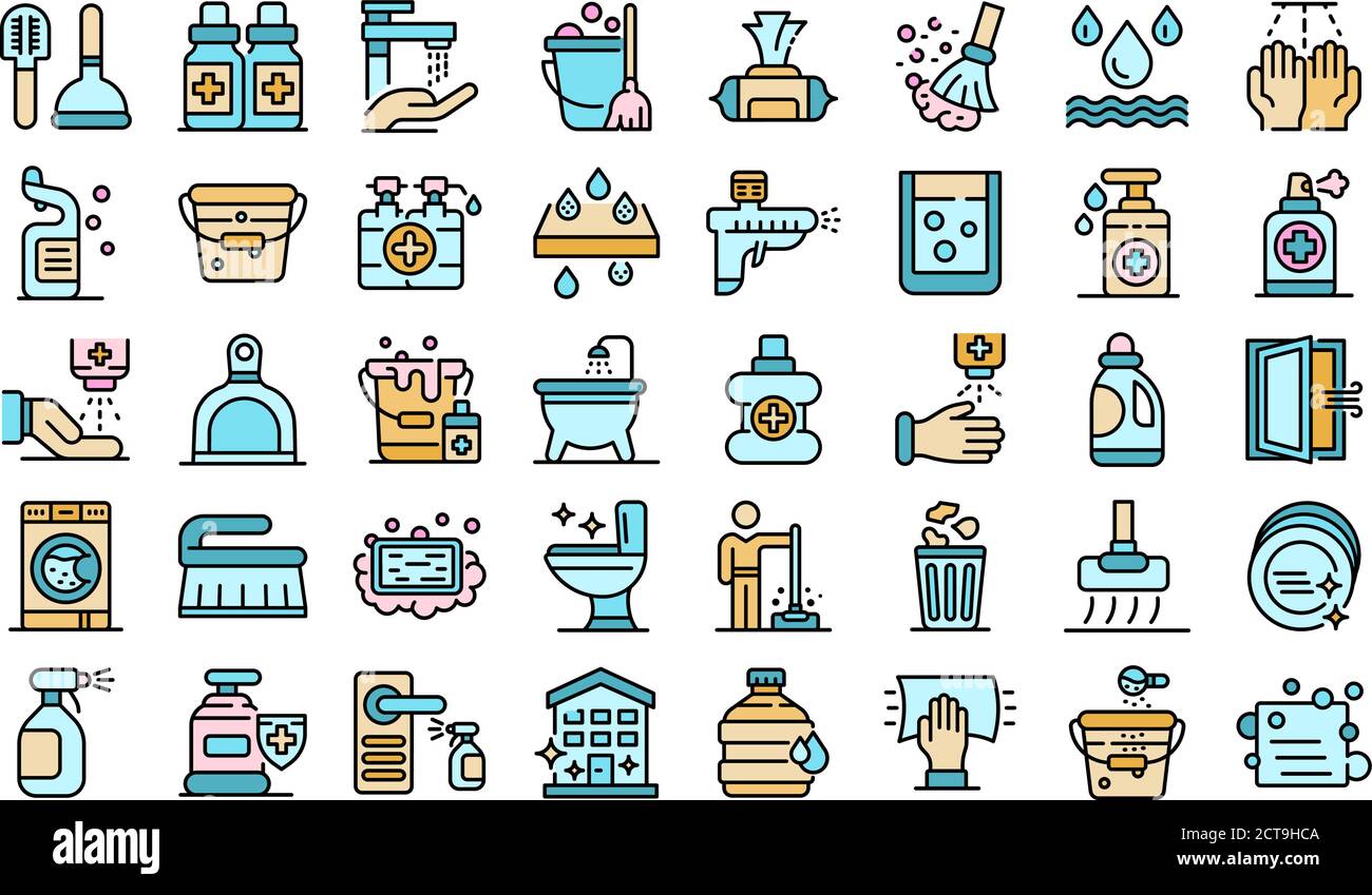 Disinfection icons set vector flat Stock Vector Image & Art - Alamy