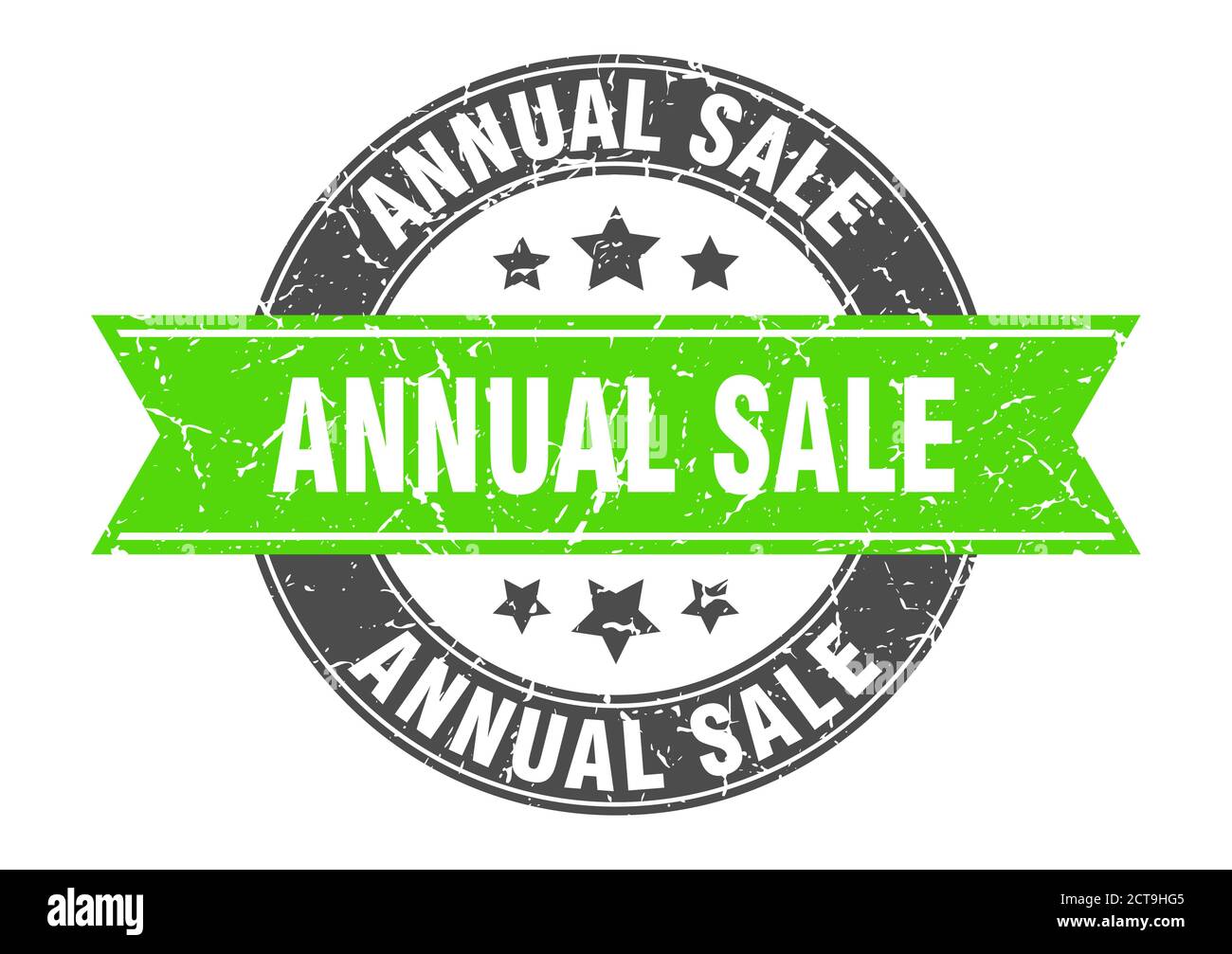 annual sale round stamp with ribbon. sign. label Stock Vector Image ...