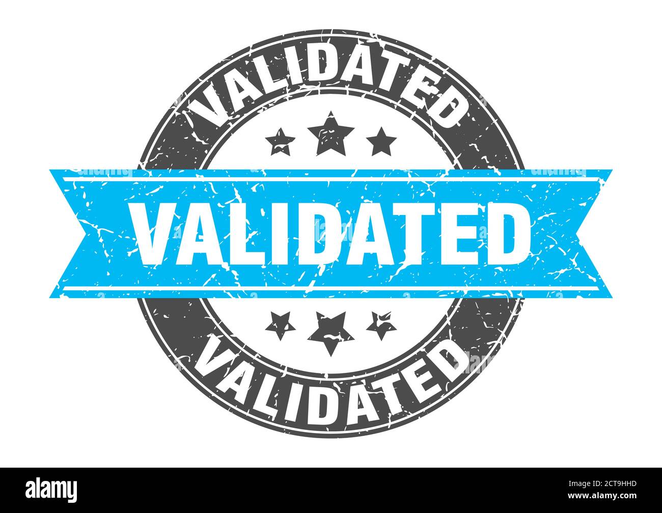 validated round stamp with ribbon. sign. label Stock Vector Image & Art ...