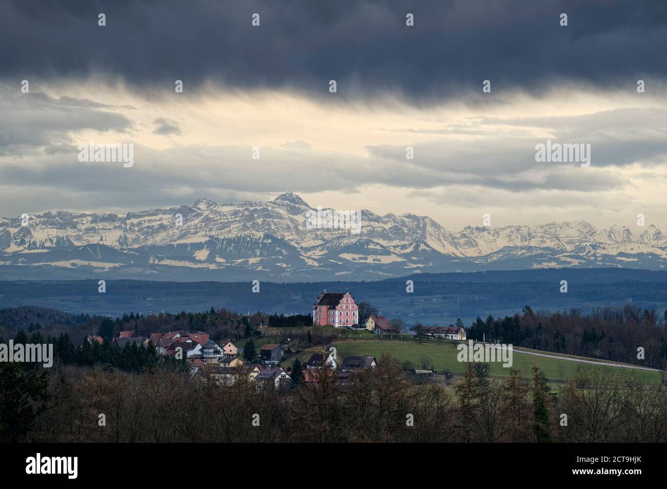 Germany, Baden.Wurttemberg, View over Bodanruck with Freudenthal Castle ...