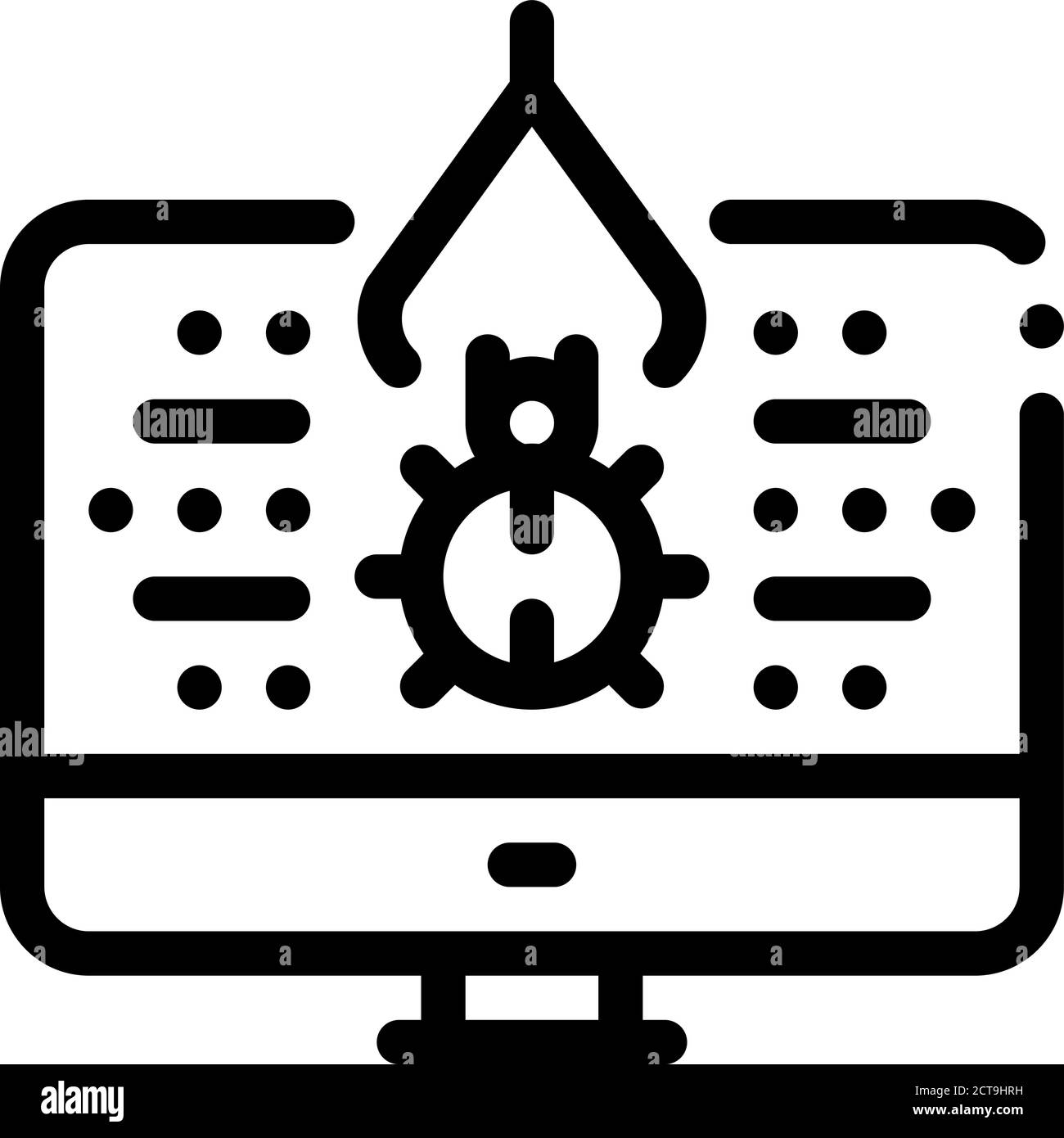repair program bug icon vector outline illustration Stock Vector Image ...