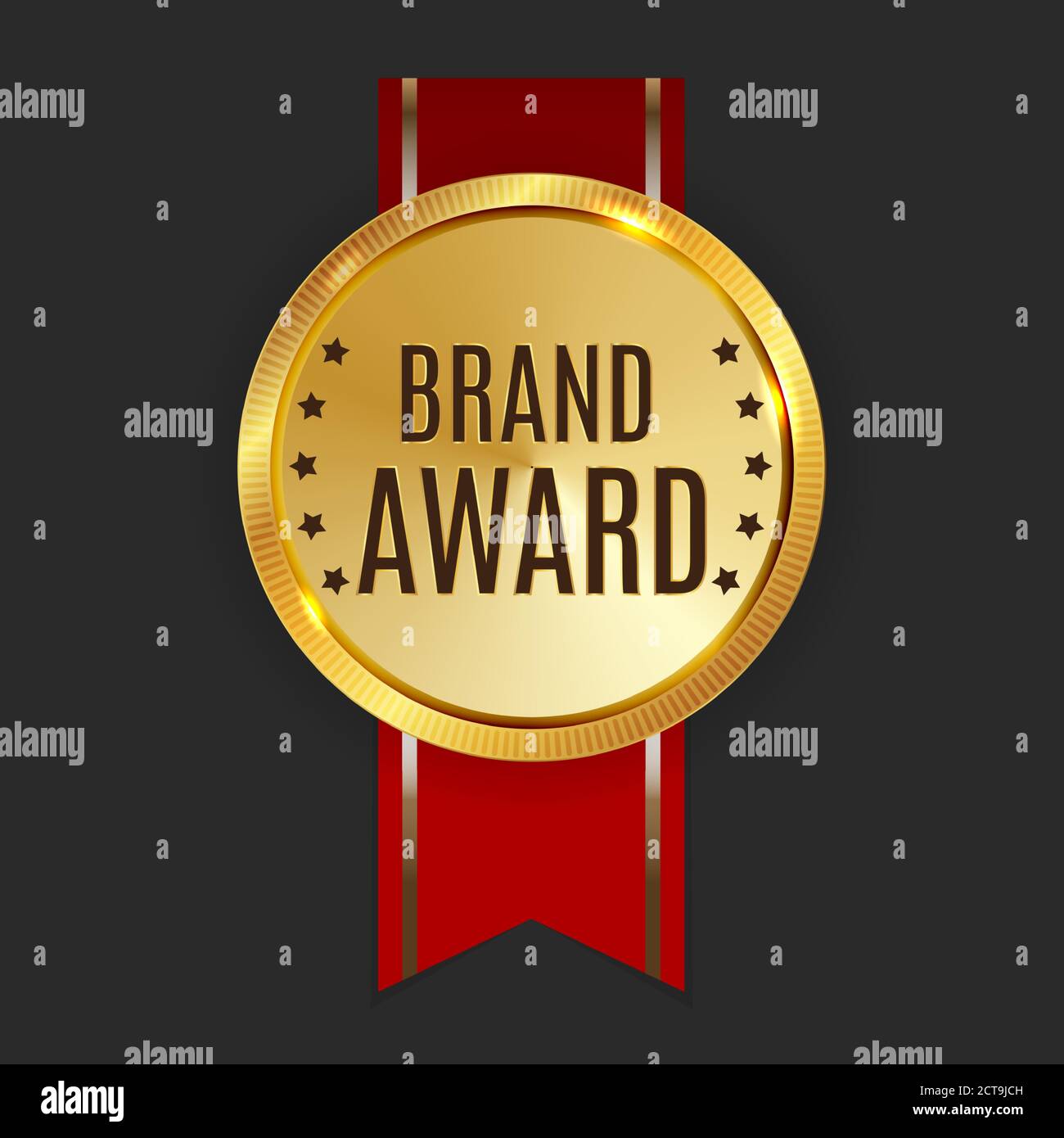 Brand Award Golden Label Sign. Vector Illustration Stock Vector Image ...