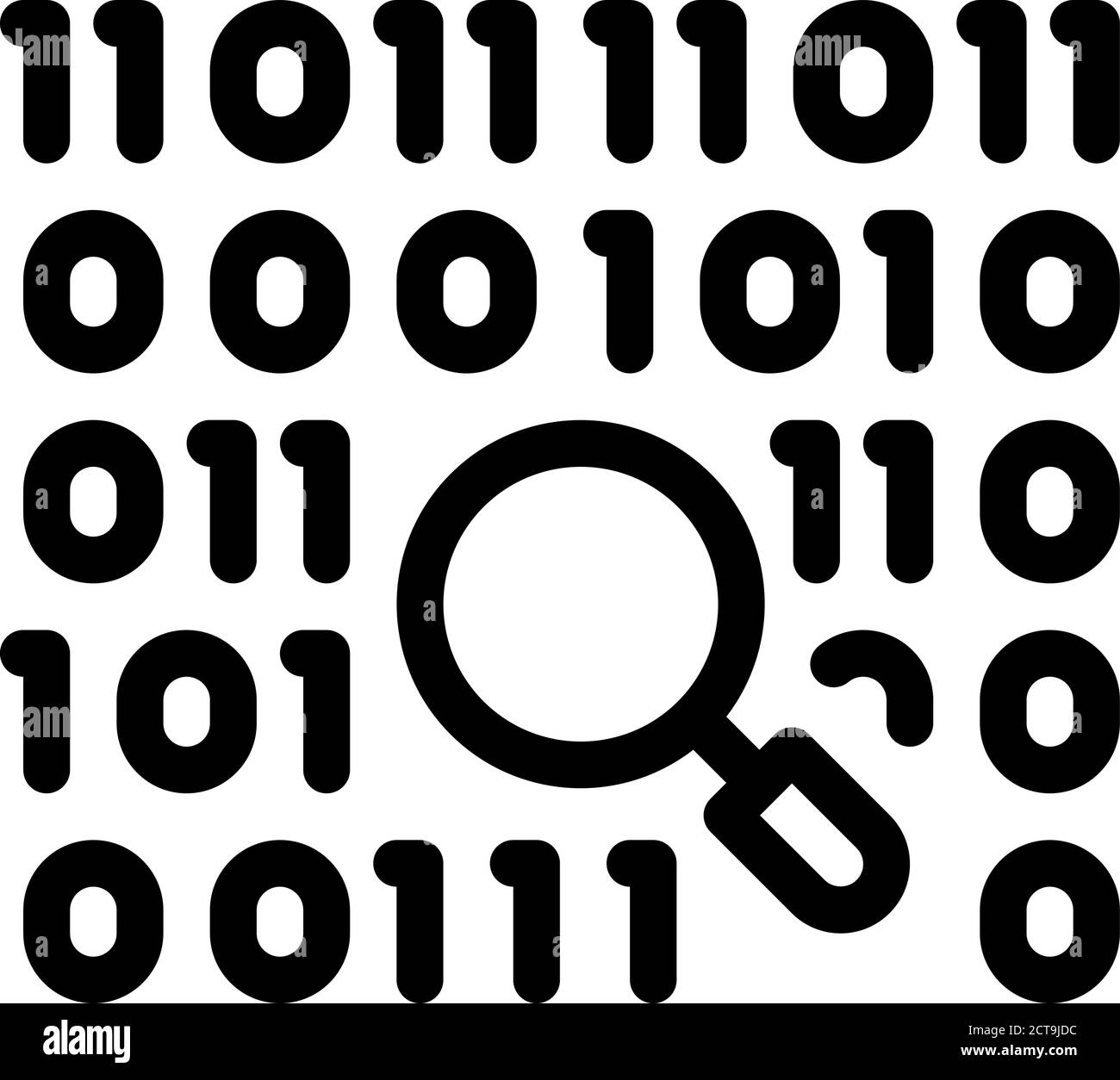 research binary code icon vector outline illustration Stock Vector Image & Art - Alamy