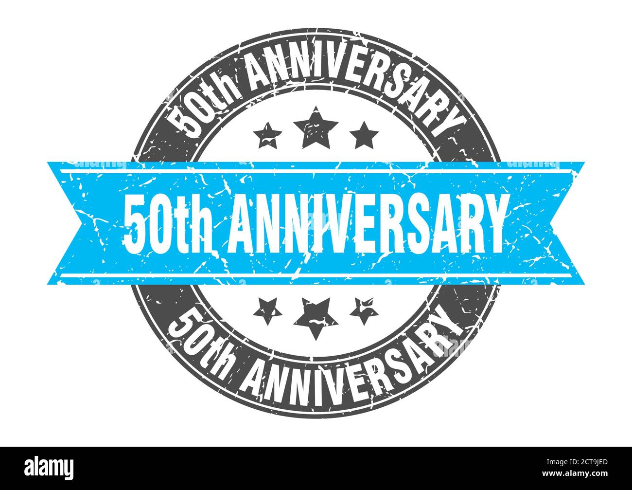 50th anniversary round stamp with ribbon. sign. label Stock Vector ...