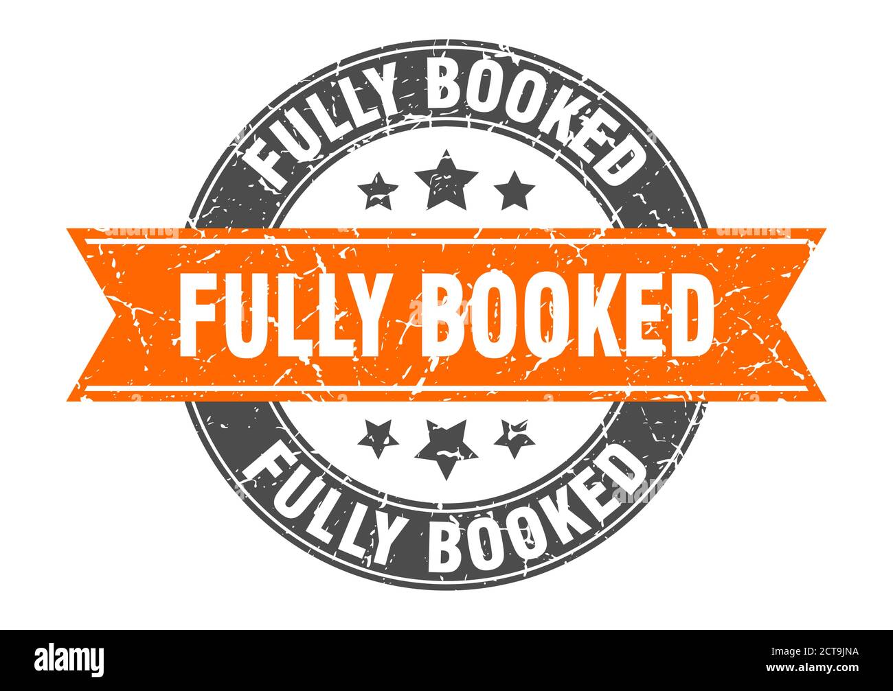 fully booked round stamp with ribbon. sign. label Stock Vector Image & Art - Alamy