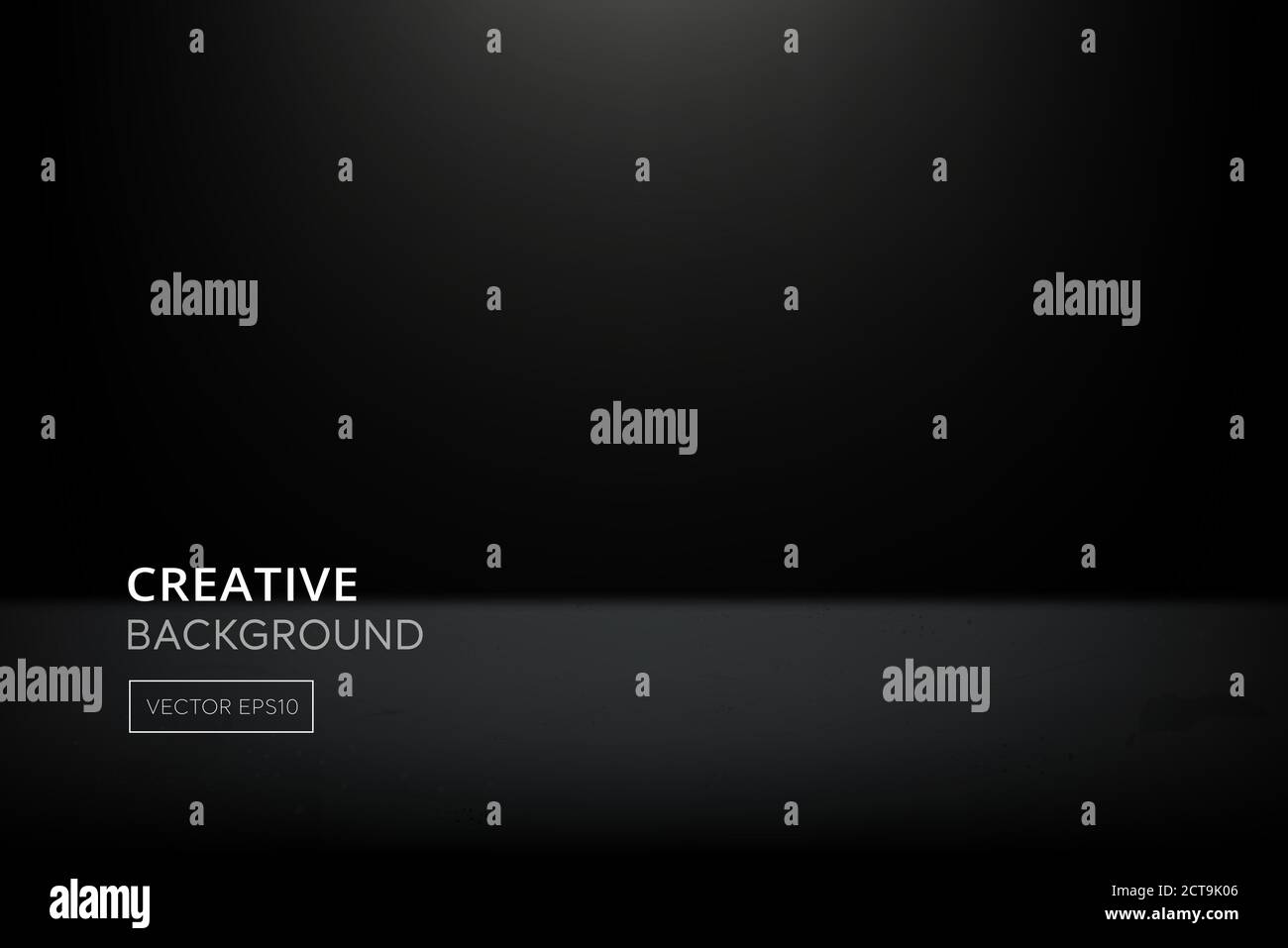 Abstract dark gradient black room background with white light shining ...