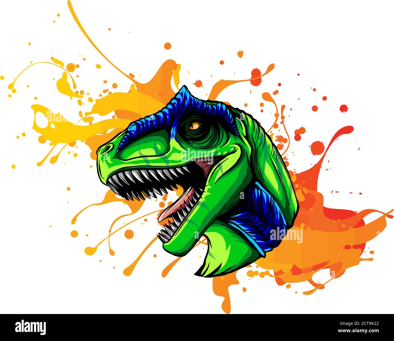 Drawing of a Allosaurus head. Vector animal illustration Stock Vector ...