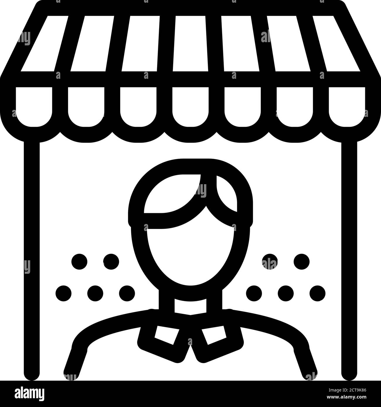 shop manager icon vector outline symbol illustration Stock Vector Image ...