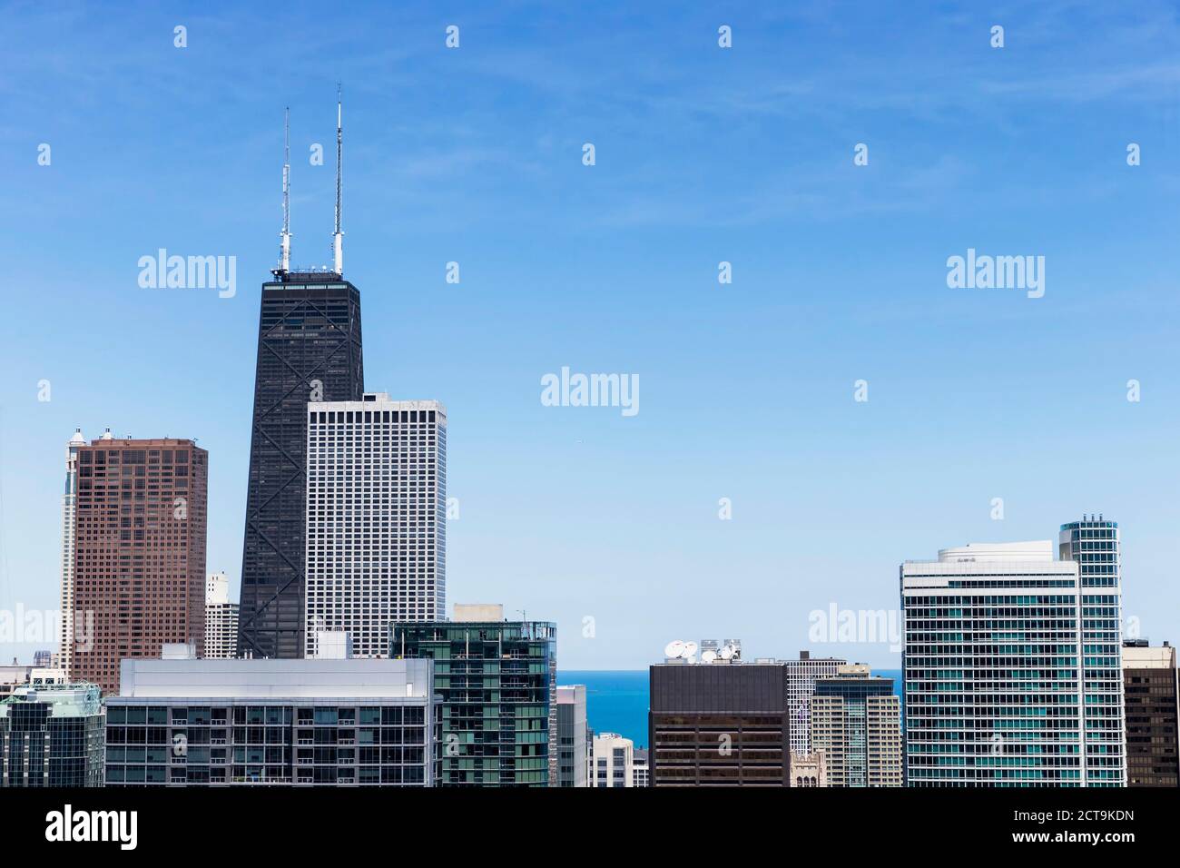USA, Illinois, Chicago, High-rise buildings, John Hancock Tower and ...