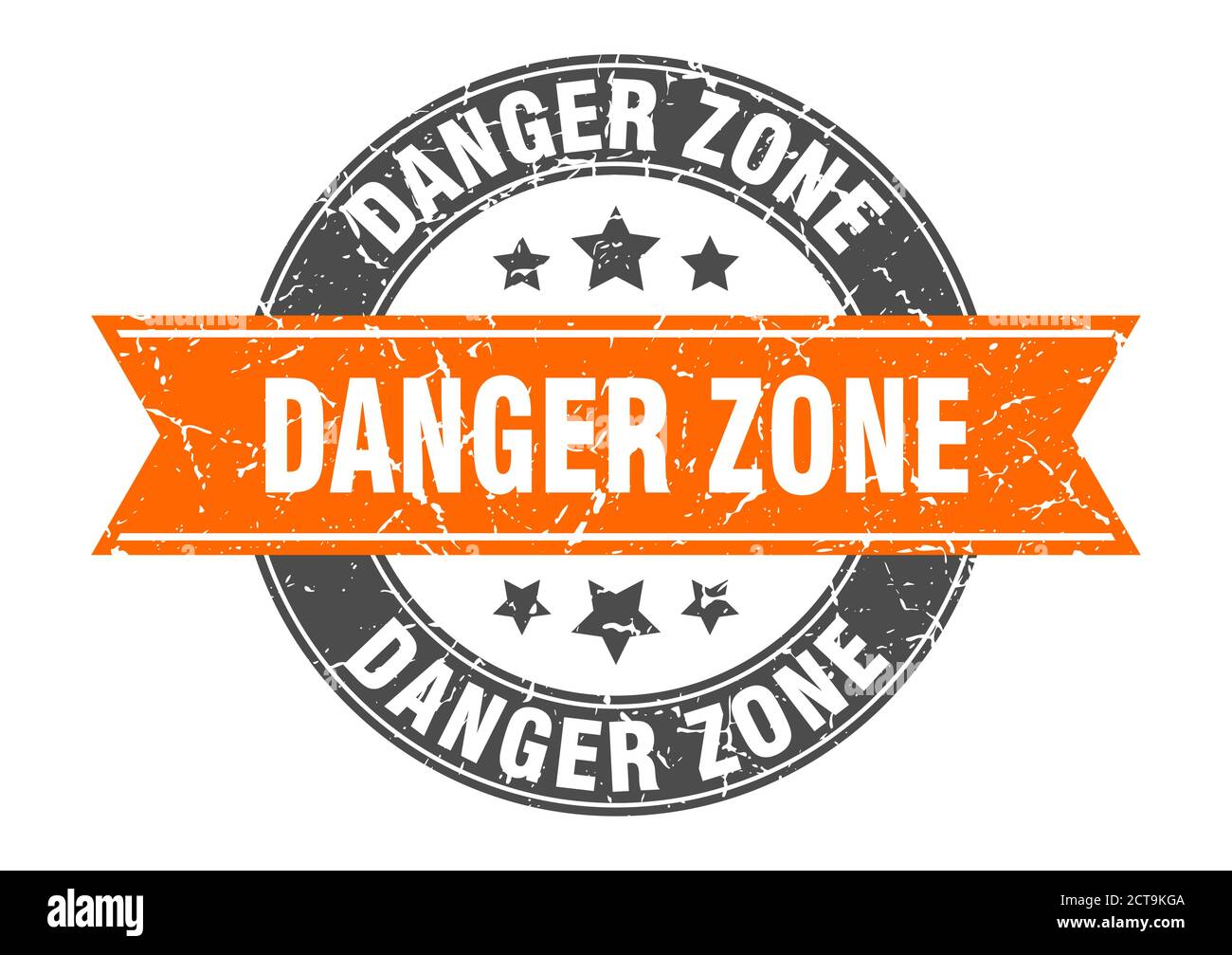 danger zone round stamp with ribbon. sign. label Stock Vector Image ...