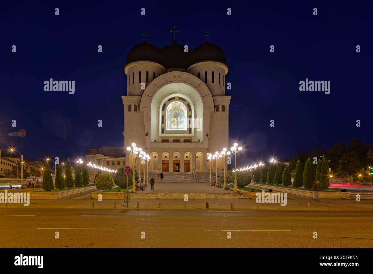 Rumania, Crisana, Arad, Orthodox Cathedral at night Stock Photo - Alamy