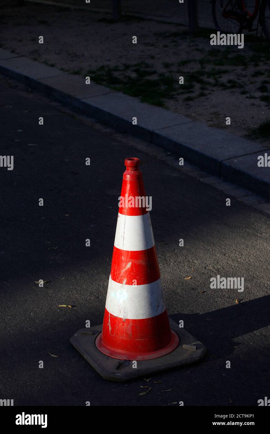 Traffic cone on street Stock Photo - Alamy
