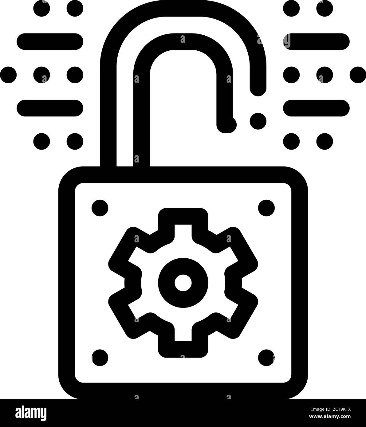 open padlock icon vector outline symbol illustration Stock Vector Image ...