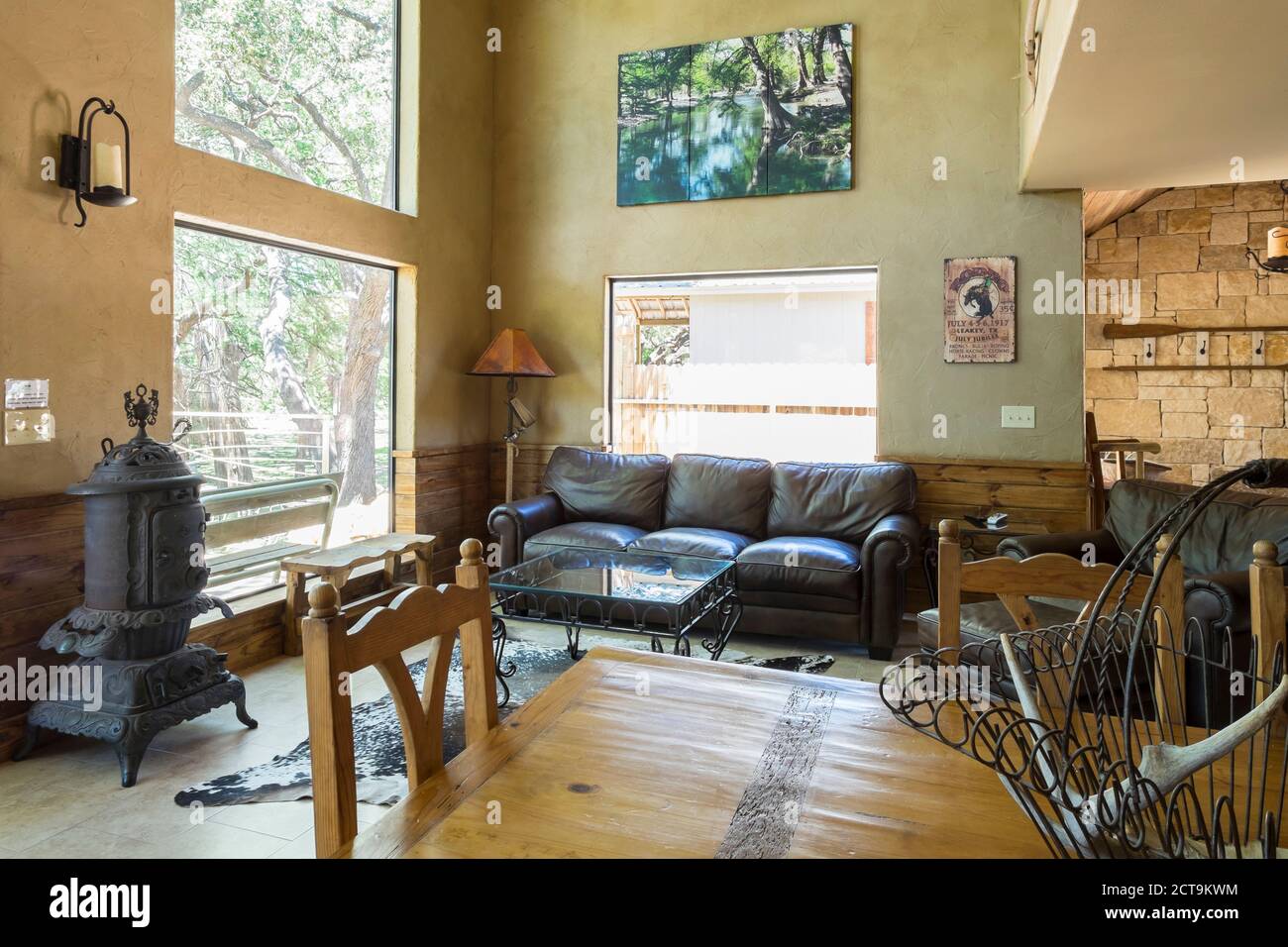 USA, Texas, Farm House Interior Stock Photo - Alamy