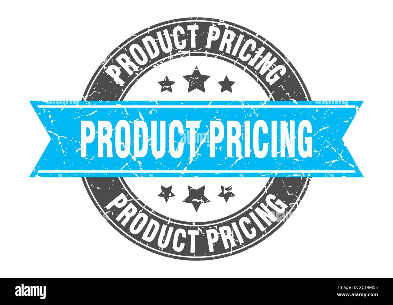 product pricing round stamp with ribbon. sign. label Stock Vector Image ...