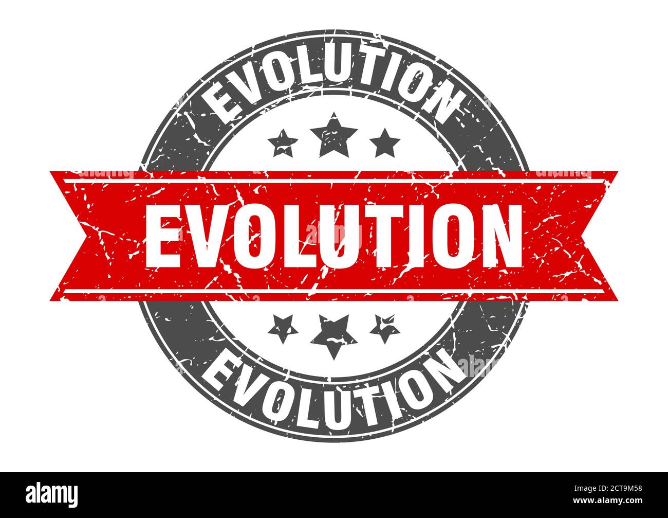 evolution round stamp with ribbon. sign. label Stock Vector Image & Art ...