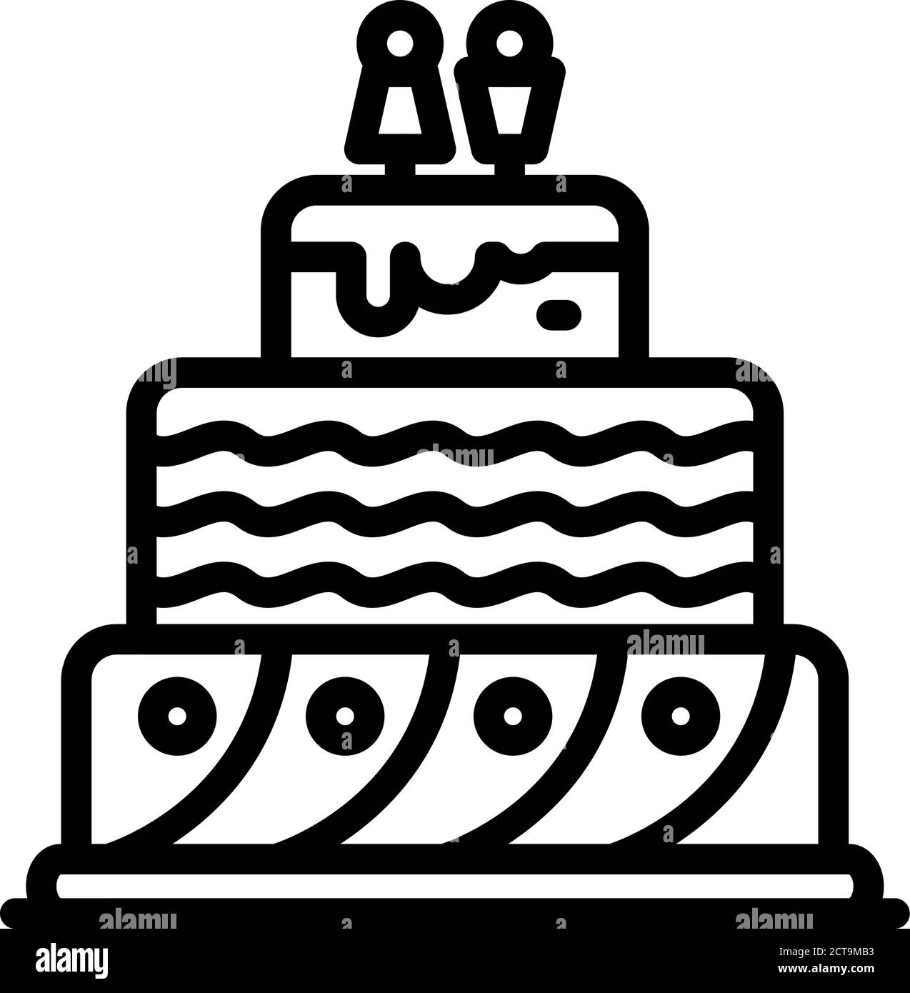Wedding cake icon, outline style Stock Vector Image & Art - Alamy
