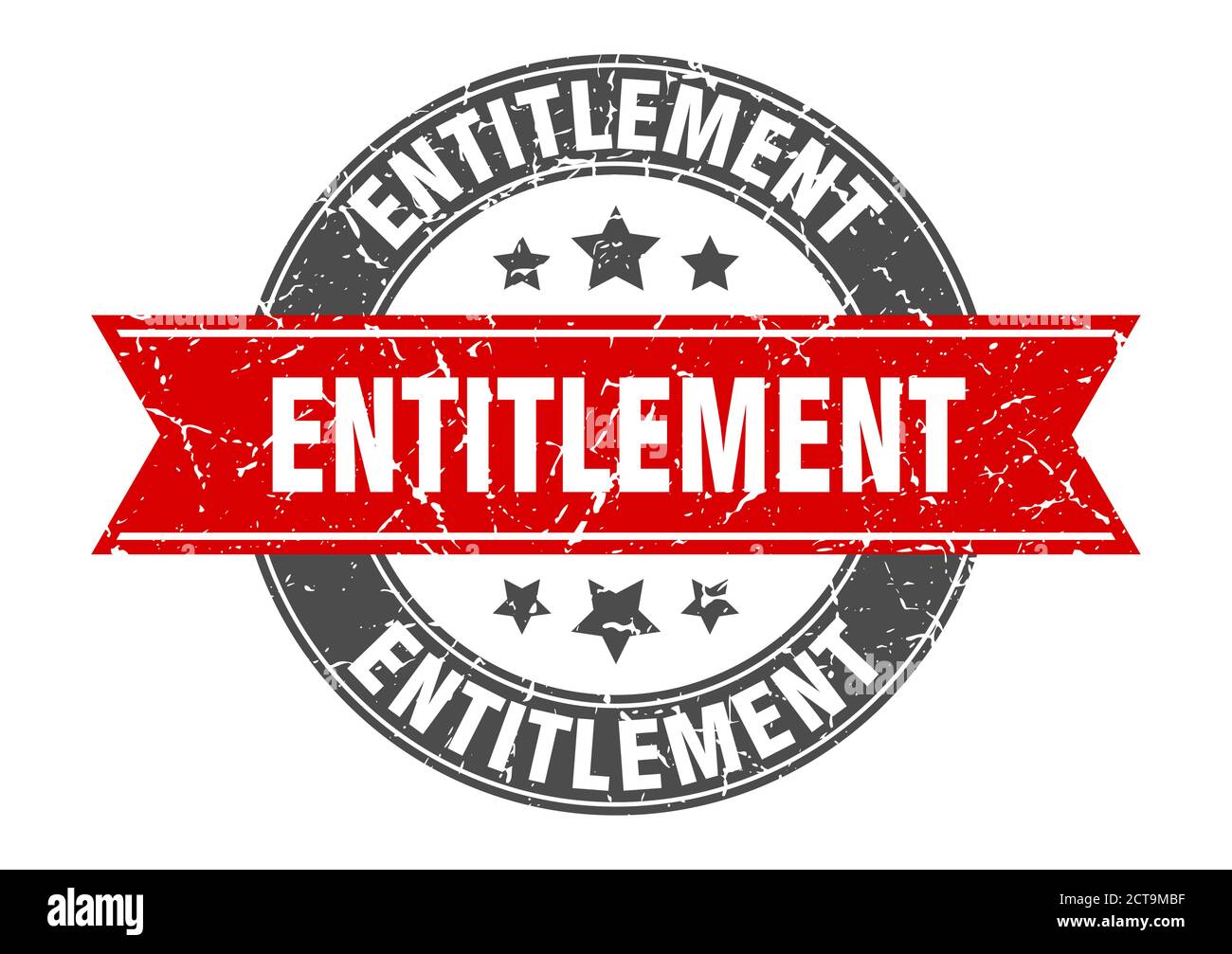 entitlement round stamp with ribbon. sign. label Stock Vector Image ...