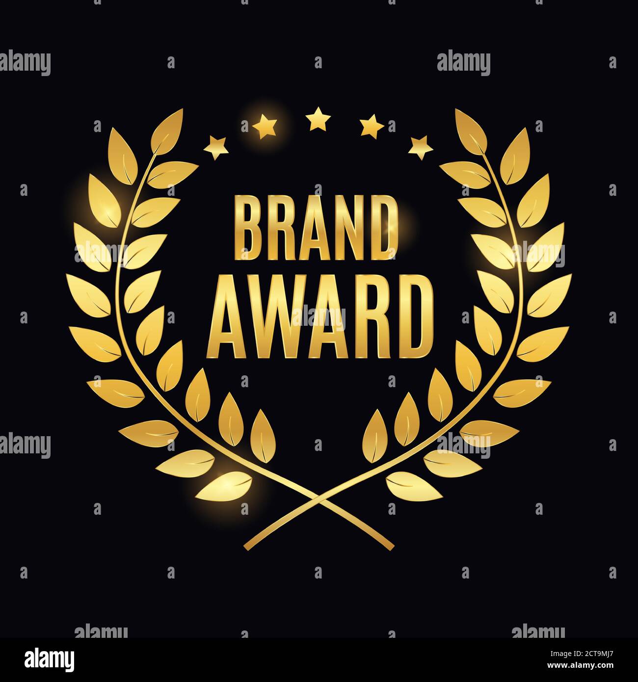 Brand Award Golden Label Sign. Vector Illustration Stock Vector Image ...