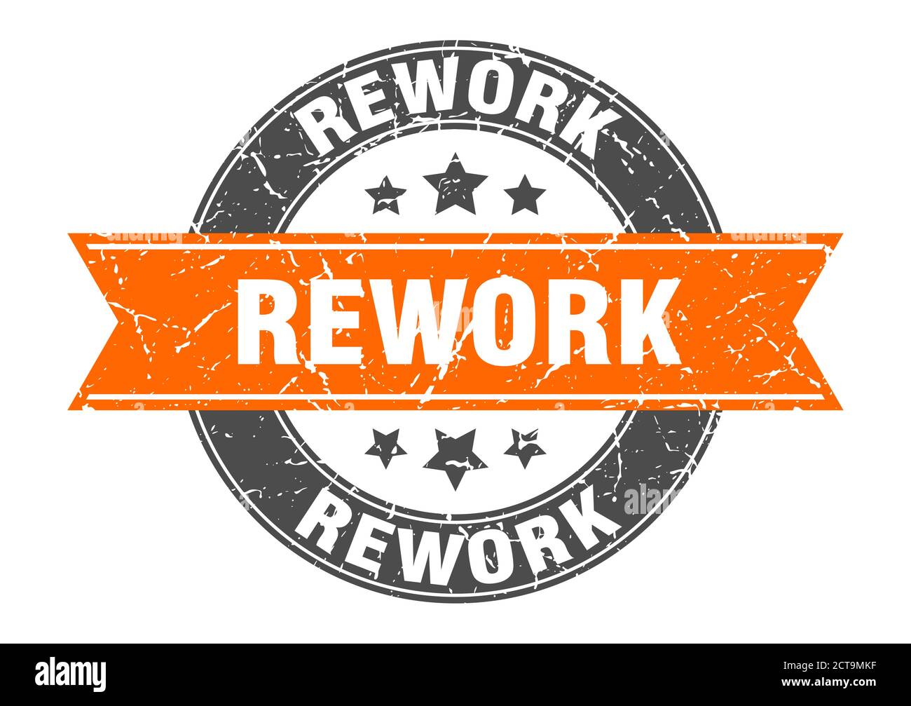 rework round stamp with ribbon. sign. label Stock Vector Image & Art ...