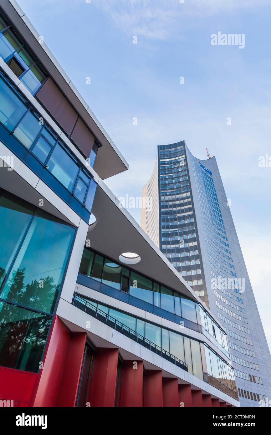 Germany, Saxony, Leipzig, Modern architecture at university and City ...