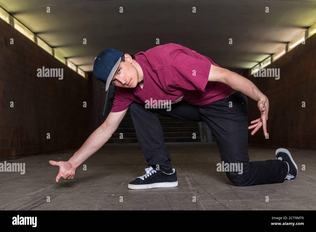 Germany, portrait of young break dancer in underpass Stock Photo - Alamy