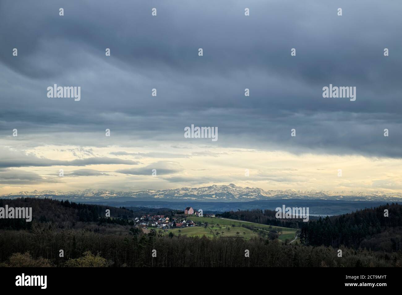 Germany, Baden.Wurttemberg, View over Bodanruck with Freudenthal Castle ...