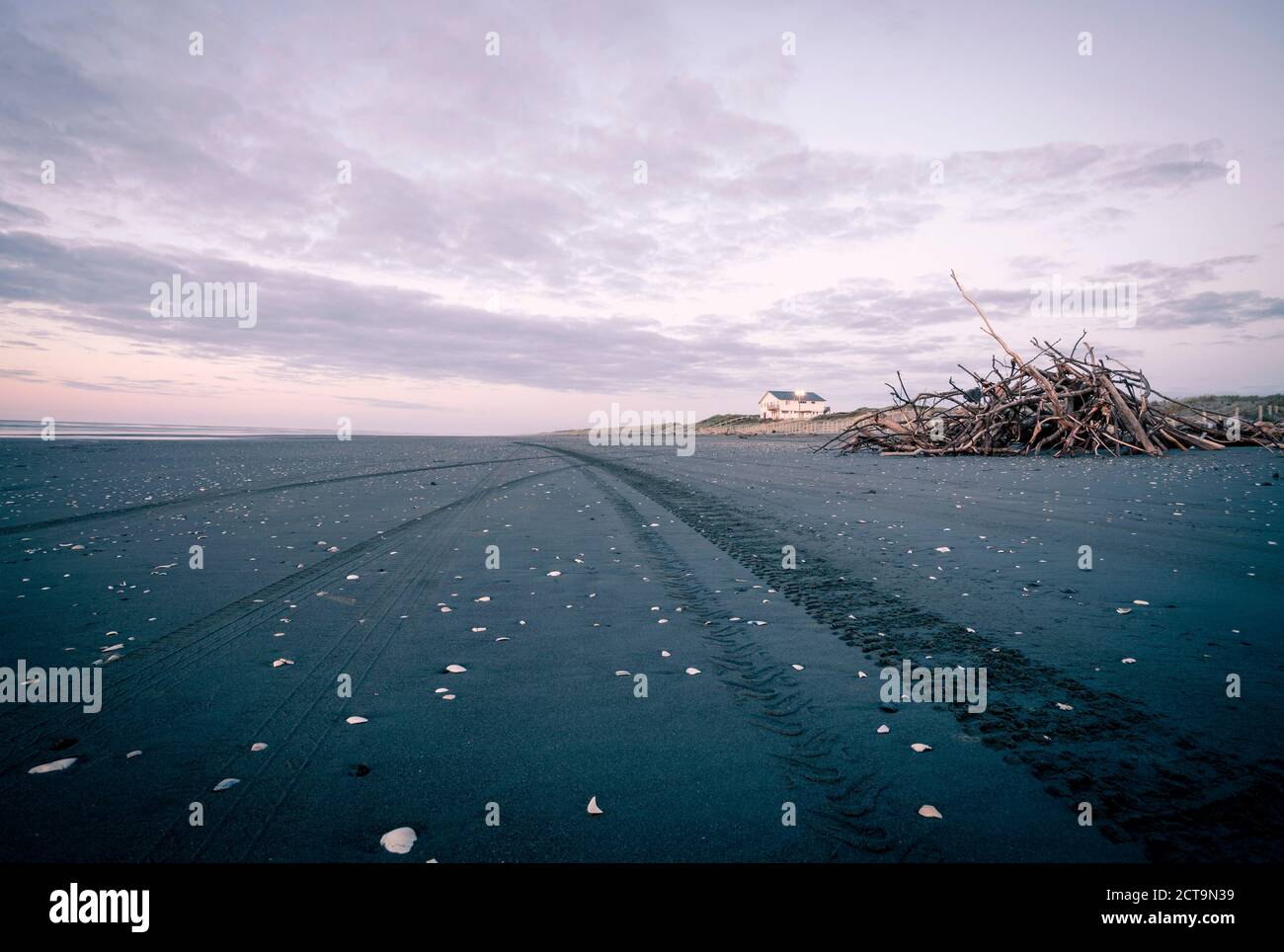 New Zealand, Sunset at Foxton beach Stock Photo - Alamy