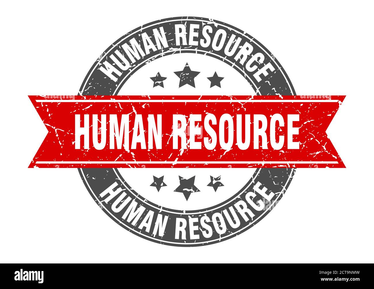 human resource round stamp with ribbon. sign. label Stock Vector Image ...