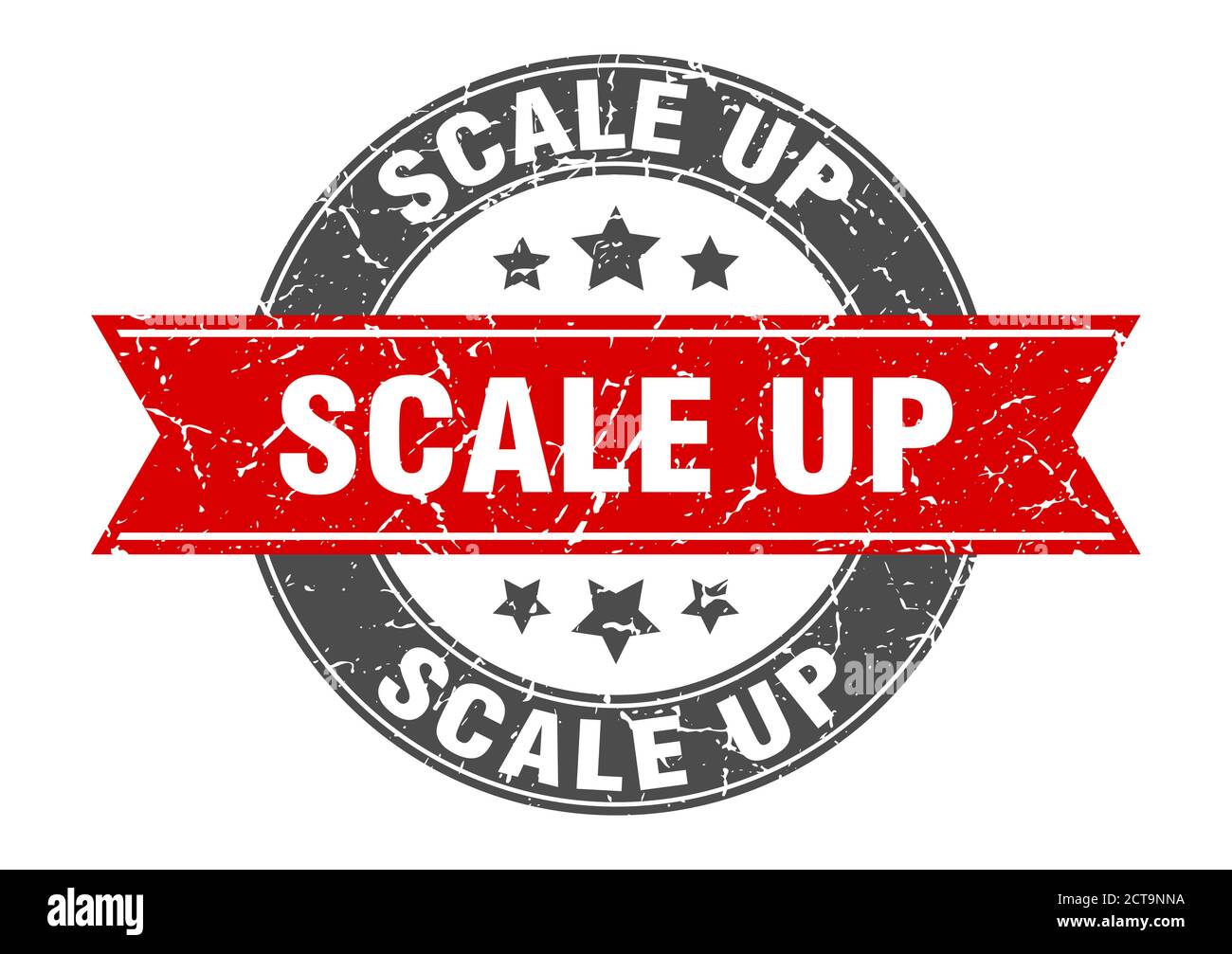 scale up round stamp with ribbon. sign. label Stock Vector Image & Art ...